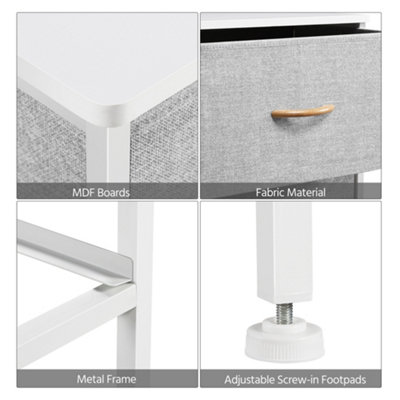 Yaheetech Fabric Chest of Drawers with 2 Drawers Light Grey