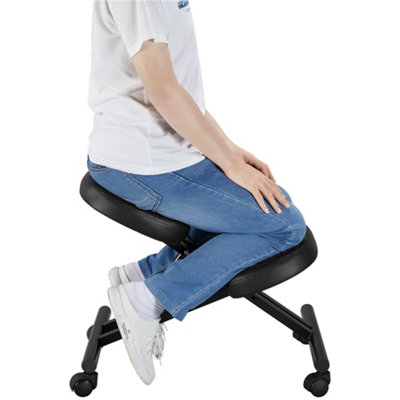 Yaheetech Faux Leather Adjustable Kneeling Chair with Posture ...