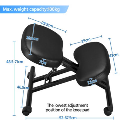 Yaheetech Faux Leather Adjustable Kneeling Chair with Posture ...