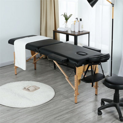 Yaheetech Folding Spa Table with Headrest Hand Pallet Black