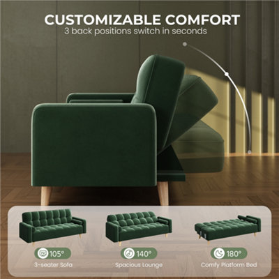 Green velvet sleeper sofa store
