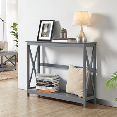 Yaheetech Grey Industrial Entryway Table for Living Room