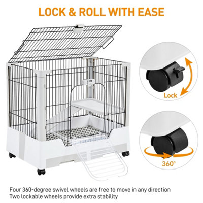 Yaheetech Grey Small Animal Cage with Platform