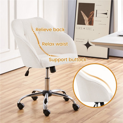 Yaheetech Height Adjustable Swivel Desk Chair with Castors and Armrests ...