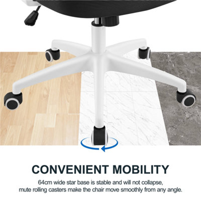 Yaheetech High Back Mesh Office Chair with Headrest and Armrest - White ...