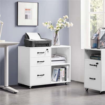 Yaheetech Large Office File Cabinet with 2 Drawers - White