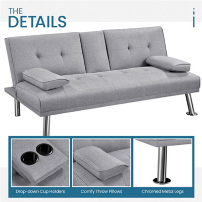 Small grey futon store