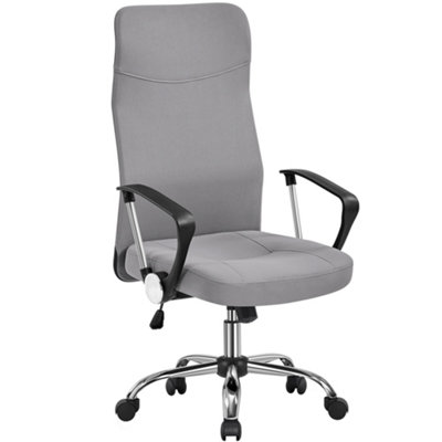 Yaheetech Light Grey High Back Fabric Office Chair with Lumbar Support
