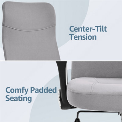 Yaheetech Light Grey High Back Fabric Office Chair with Lumbar Support
