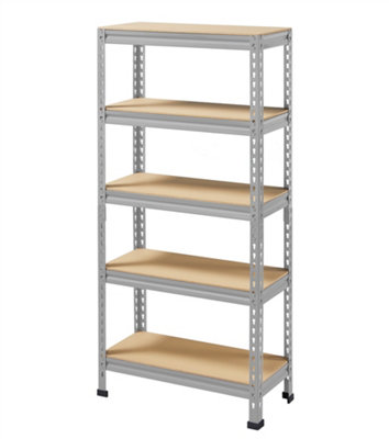 Yaheetech Light Grey Metal 5 Tiers Boltless Storage Shelf for Warehouse ...