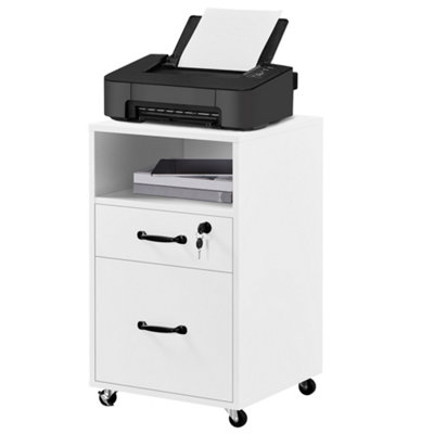 Yaheetech Medium Office File Cabinet with 2 Drawers - White