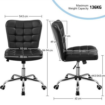 Yaheetech Modern Desk Chair with Adjustable Seat Height - Black