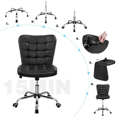 Yaheetech Modern Desk Chair with Adjustable Seat Height - Black