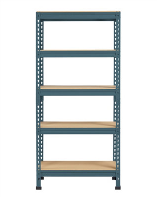 Yaheetech Neptune Blue Metal 5 Tiers Boltless Storage Shelf for ...