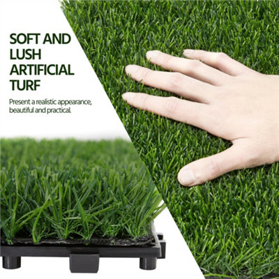 Yaheetech Pack of 27 Artificial Grass Interlocking Turf Tile