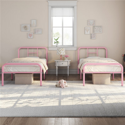 Pink wrought iron bed store
