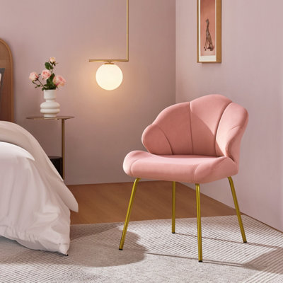 Yaheetech Pink Modern Shell Shaped Accent Chair