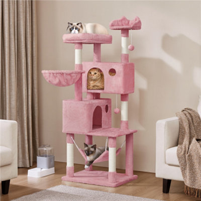 Yaheetech Pink Multi-level Cat Tree with Condos and Scratching Posts