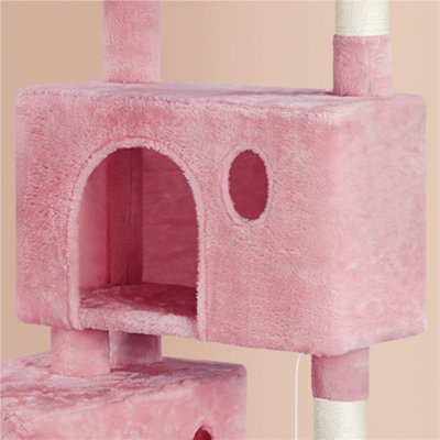 Yaheetech Pink Multi-level Cat Tree with Condos and Scratching Posts