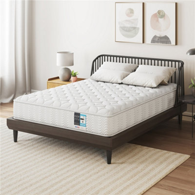 Yaheetech Pocket Coil Spring Mattress Comfortable Medium Firm - White ...