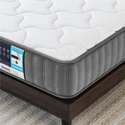 Yaheetech Pocket Coil Spring Mattress Solid Memory Foam Medium Firm ...