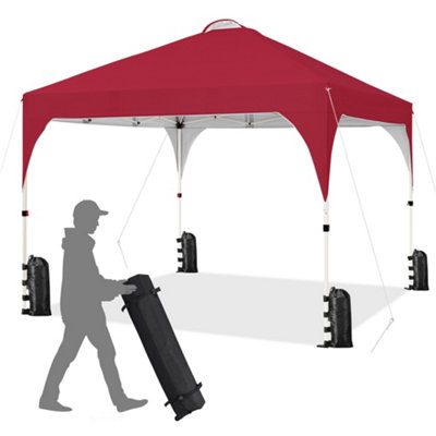 Yaheetech Red Instant Pop Up Canopy Tent with Roller Bag
