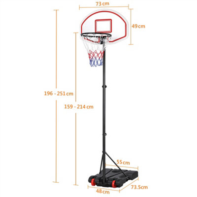Yaheetech Red Portable Basketball Hoop with Wheels