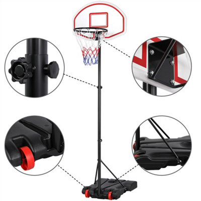 Yaheetech Red Portable Basketball Hoop with Wheels