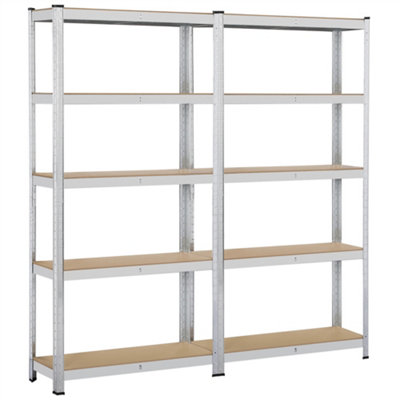 Yaheetech Set of 2 5 Tier Metal Storage Shelves for Office Living Room ...