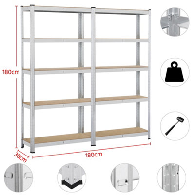 Yaheetech Set of 2 5 Tier Metal Storage Shelves for Office Living Room ...