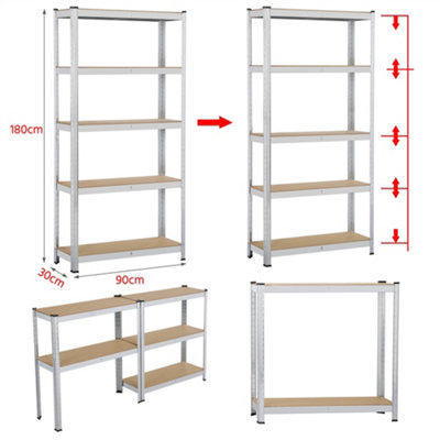 Yaheetech Set of 2 5 Tier Metal Storage Shelves for Office Living Room ...