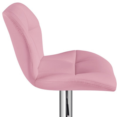 Yaheetech Set of 2 Pink Modern Faux Leather Adjustable Swivel Bar ...
