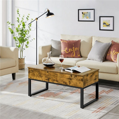 Yaheetech Split Lift Top Coffee Table with Hidden Storage Compartments ...