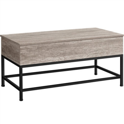 Yaheetech Split Lift Top Coffee Table with Hidden Storage Compartments Grey