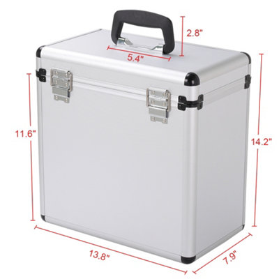 Yaheetech Storage Case for 12 Inch Vinyl LP and Albums Silver