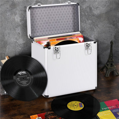 Yaheetech Storage Case for 12 Inch Vinyl LP and Albums Silver