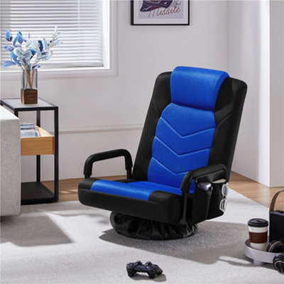 Yaheetech Swivel Floor Gaming Chair with Armrests and Adjustable ...