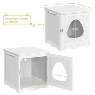 Yaheetech White Decorative Enclosed Litter Box with Seven Air Vents
