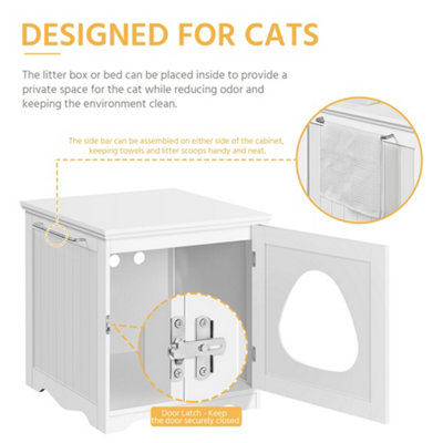 Yaheetech White Decorative Enclosed Litter Box with Seven Air Vents