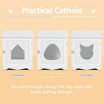 Yaheetech White Decorative Enclosed Litter Box with Seven Air Vents