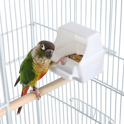 Yaheetech White Open Top Metal Birdcage Parrot Cage with Slide-out Tray ...