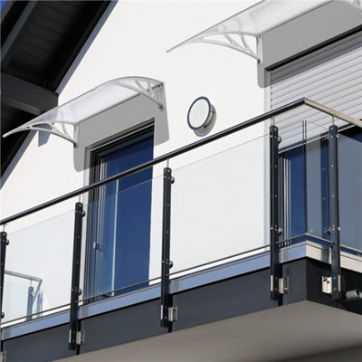 Yaheetech White Outdoor Awning Canopy for Window Front Door Porch, 100 ...