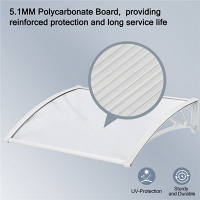 Yaheetech White Outdoor Awning Canopy for Window Front Door Porch, 100 ...
