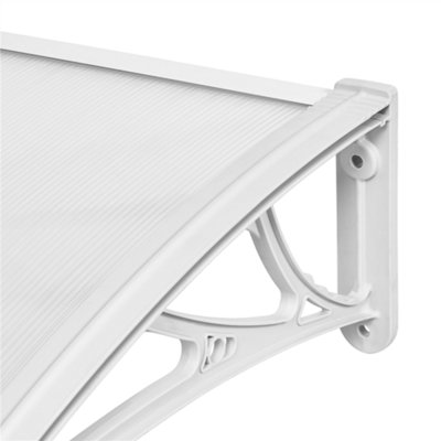 Yaheetech White Outdoor Awning Canopy for Window Front Door Porch, 100 ...