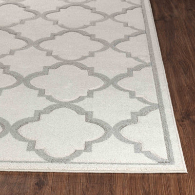 YAIZA Vintage Traditional Oriental Boho Light Grey Area Rug 160 x 213 cm