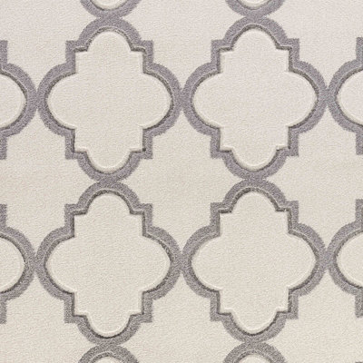 YAIZA Vintage Traditional Oriental Boho Light Grey Area Rug 160 x 213 cm