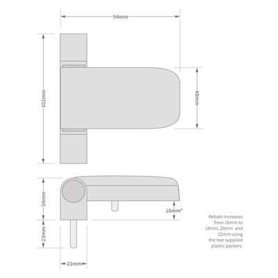 Yale 3D Flag Door Hinge (2 Pack) - Gold