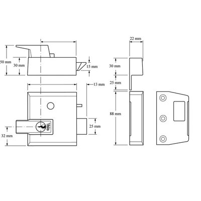 Yale Locks P1 Double Security Nightlatch Multi Colour (DMG PB Cylinder ...