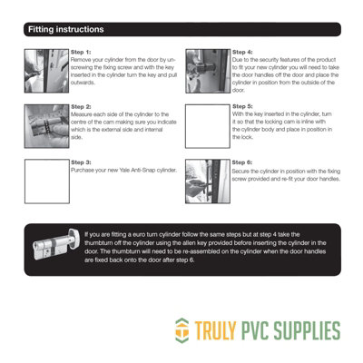 Yale Platinum 3-Star Euro Cylinder uPVC Door Lock - 45/35 (80mm ...