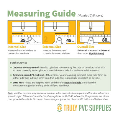Yale Platinum 3-Star Euro Cylinder uPVC Door Security Lock - 50/45 ...